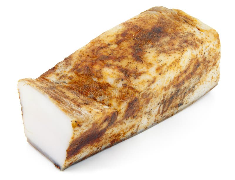 Salty lard with red pepper stock photo. Image of isolated - 17998976