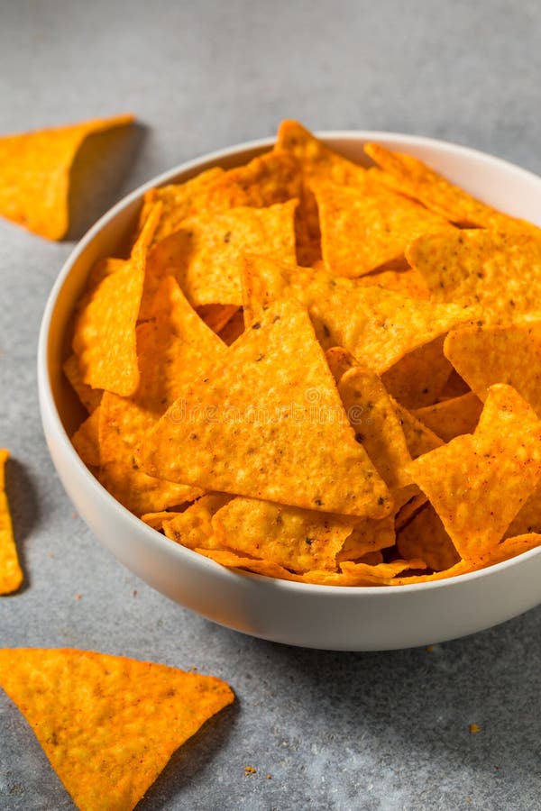 Salty Nacho Cheese Tortilla Chips Stock Image - Image of nachos, yellow ...