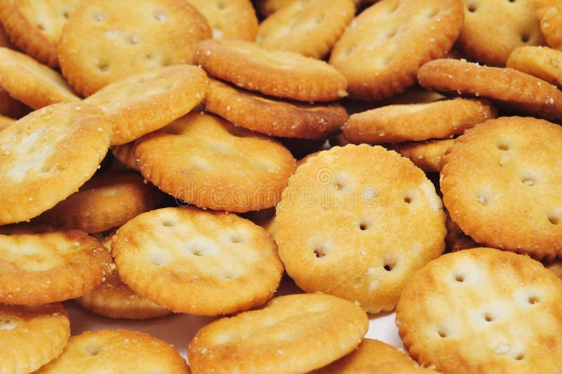 Salty round crackers stock photo. Image of biscuit, horizontal - 32811398