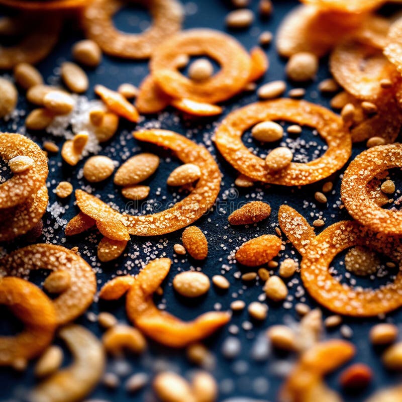 Salty Snacks. Close Up. Harmful Delicious Crispy Appetizer. Generative ...