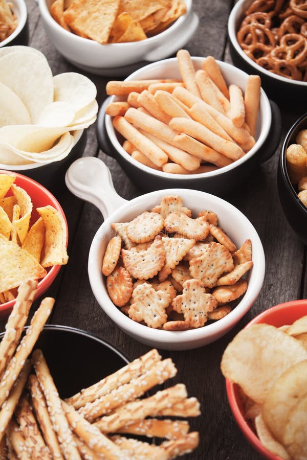 Salty snacks stock photo. Image of chips, salty, cracker - 60429828