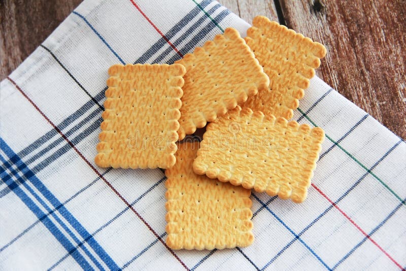 Salty Square Cracker and Sweet Cookies Stock Image - Image of crunchy ...