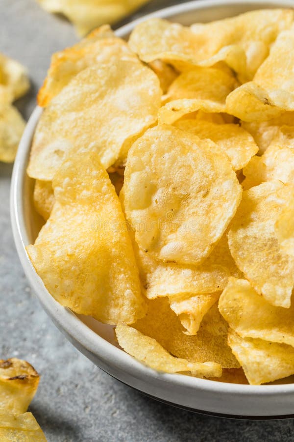 Salty Thin Potato Chip Crisps Stock Image - Image of ingredient, crisps ...