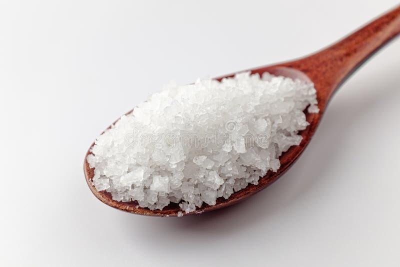 Salty White Salt. Coarse Salt. Salt Grains Stock Photo - Image of ...