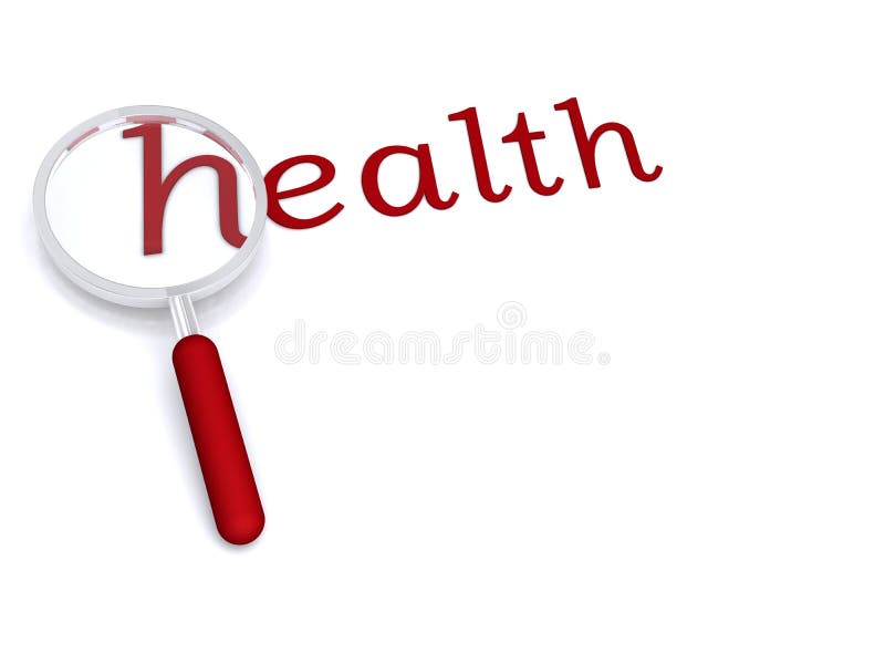 Salud con lupa stock de ilustración. Ilustración de foco - 213095637