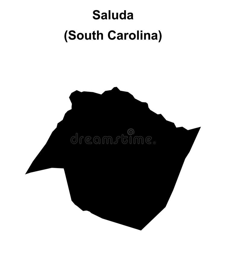 Saluda outline map stock vector. Illustration of boundary - 361757900