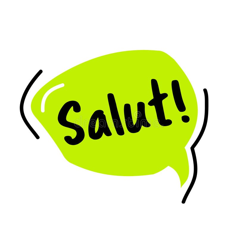 Salut Bubble Talk Phrases. Hand Drawn Doodle Speech Bubbles Stock ...