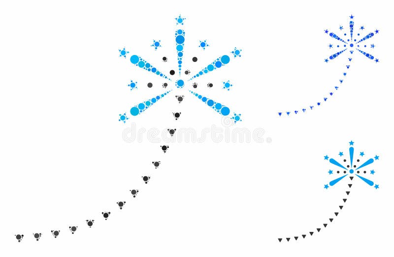 Salute Fireworks Trace Composition Icon of Circle Dots Stock ...