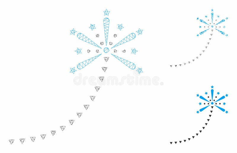 Triangular Mesh Fireworks Trace Stock Illustrations – 7 Triangular Mesh ...