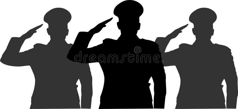 Salute Flat Vector Illustration Silhouette Stock Vector - Illustration ...