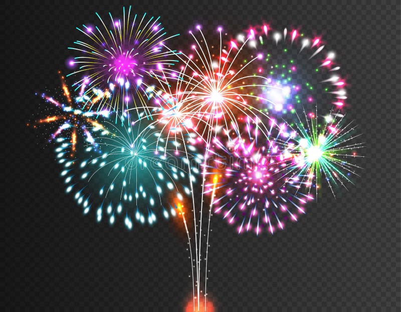 Festive Firework 2 Banners Set Stock Vector Illustration Of