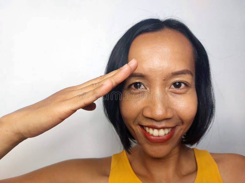 An a Saluting Diverse Girl Teenager Stock Photo - Image of salute ...