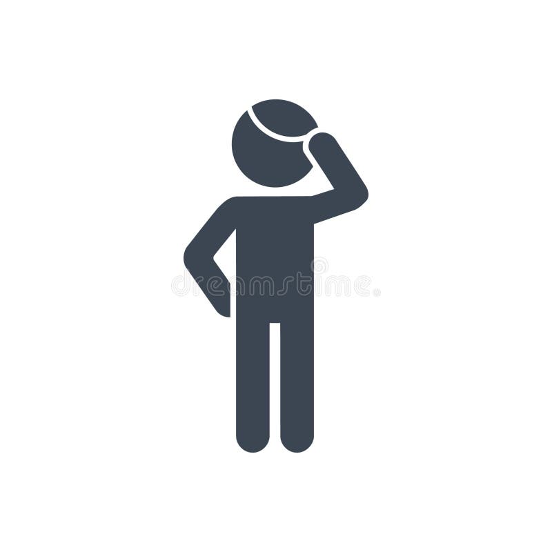 Saluting Figure Symbol Icon Stock Vector - Illustration of salute ...