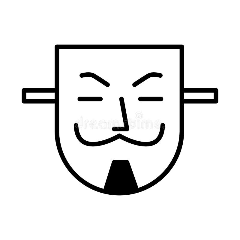 Salvador Dali Mask Line Style Icon Stock Vector - Illustration of head ...