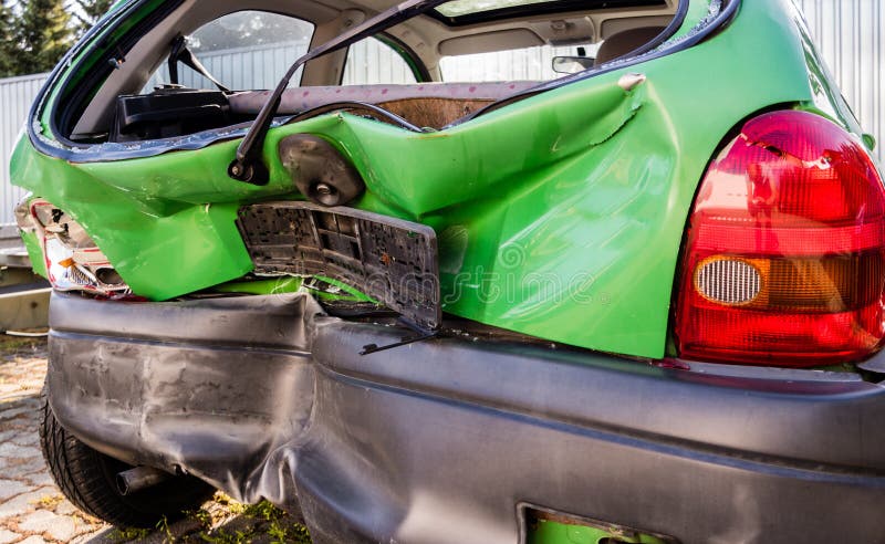 Salvage car rear stock image. Image of bumper, apron - 193698159