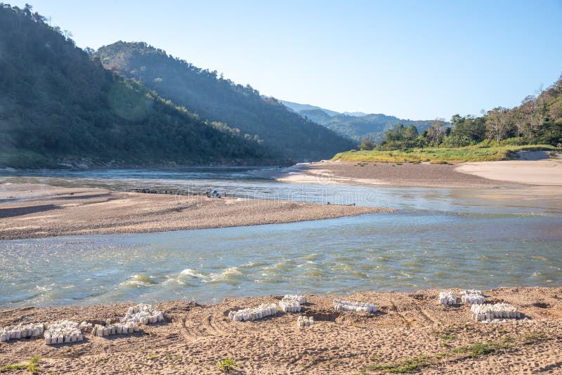 Salween River at Border of Thailand and Myanmar Stock Photo - Image of ...