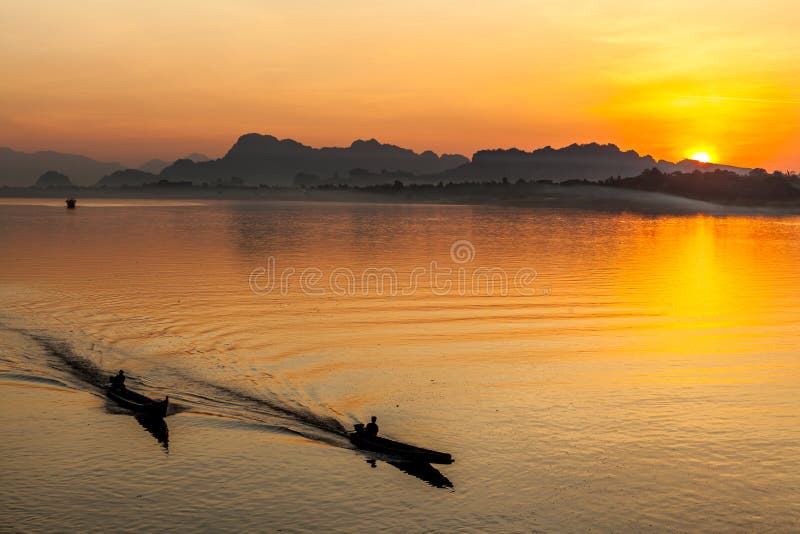 Salween River at Border of Thailand and Myanmar Stock Image - Image of ...