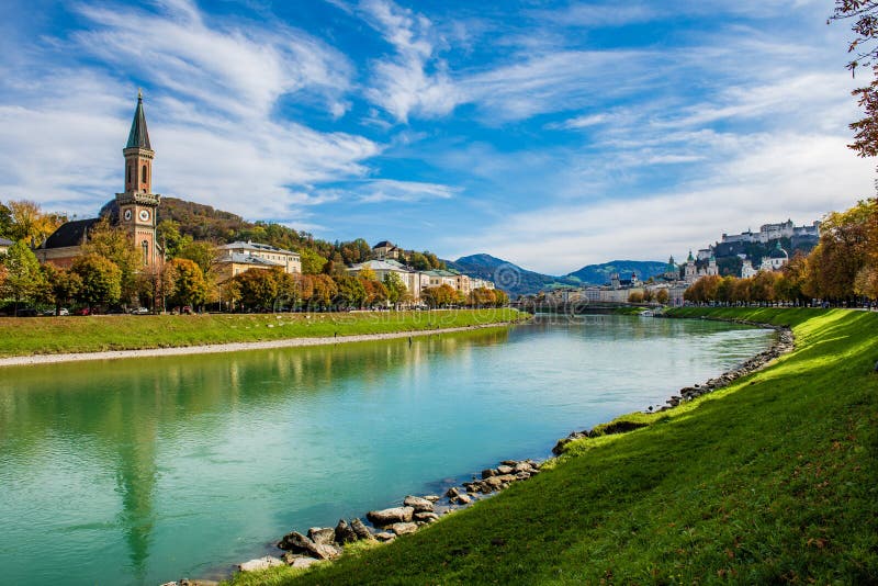 Salzburg, Austria. Beautiful Panoramic View of Salzburg Editorial Photo ...