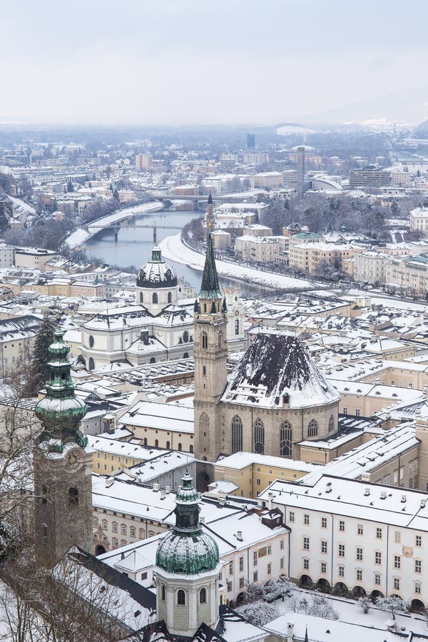 Salzburg in winter stock photo. Image of edificio, monarchy - 84118494