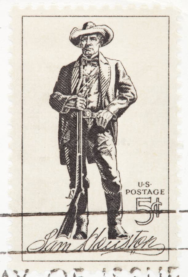 Sam Houston Stamp editorial stock photo. Image of media - 12204678