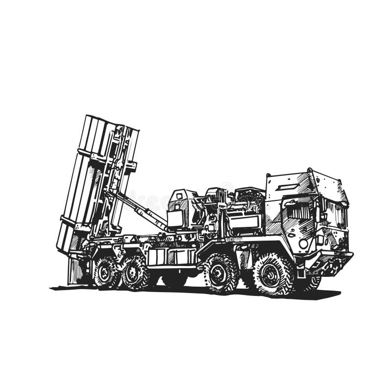 SAM Patriot - Multiple Launch Rocket System. Military Vehicle. Hand ...