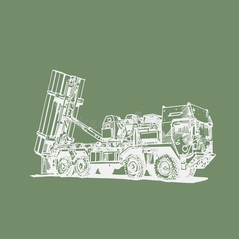 SAM Patriot - Multiple Launch Rocket System. Military Vehicle. Hand ...