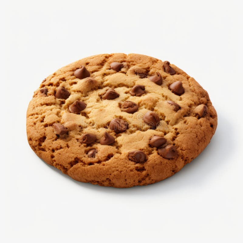 Ultra Realistic 4k Chocolate Chip Cookie on White Background Stock ...