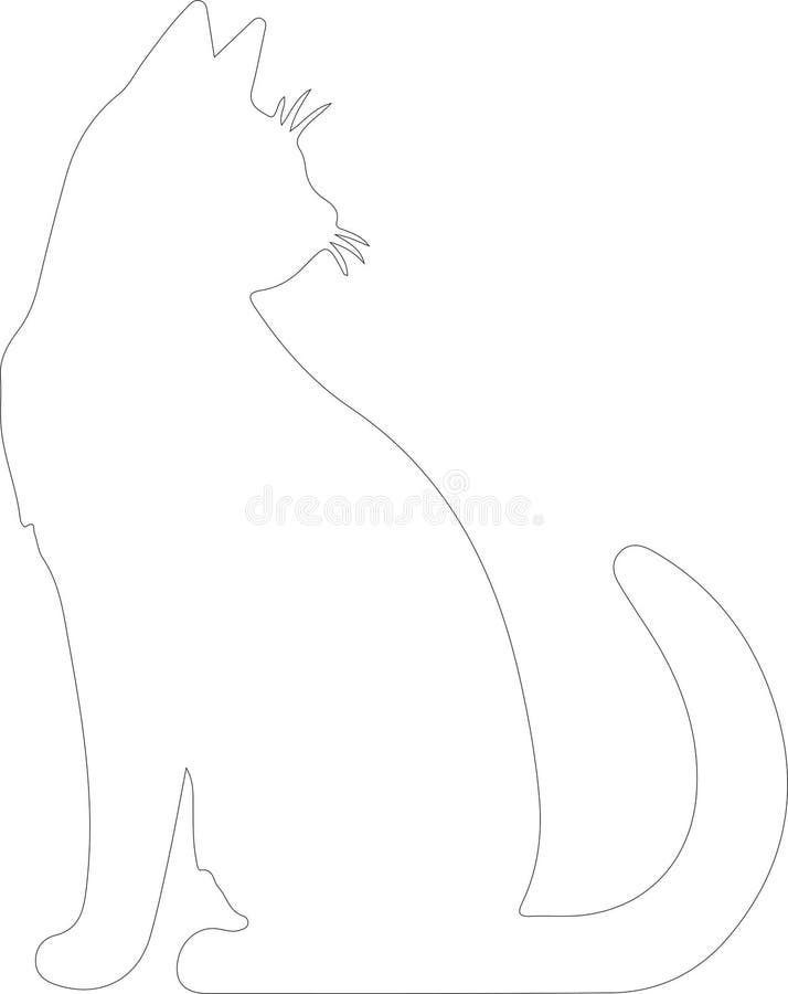 Sam Sawet Cat Outline Outline Silhouette Generative Ai Stock Vector ...