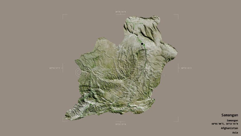 Samangan, Afghanistan. Low-res Satellite. Labelled Points of Cities ...
