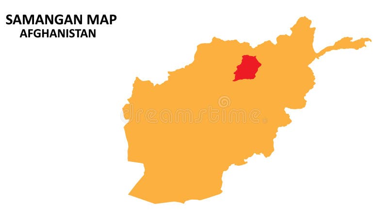 Samangan State and Regions Map Highlighted on Afghanistan Map Stock ...