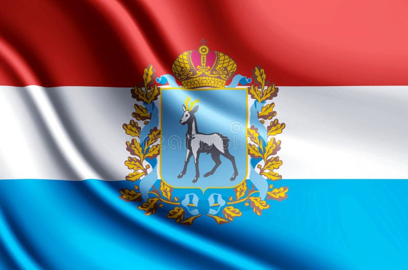 Samara Realistic Flag Illustration. Stock Illustration - Illustration ...