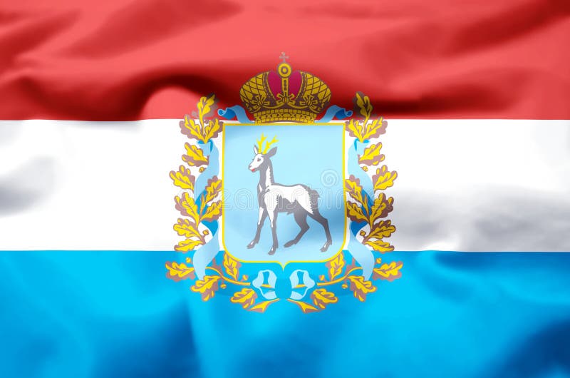 Samara Realistic Flag Illustration. Stock Illustration - Illustration ...