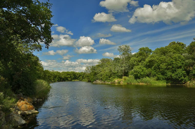 Samara River in Ukraine, the Left Tributary. Stock Image - Image of ...