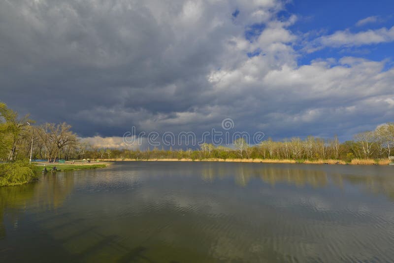 Samara River in Ukraine, the Left Tributary of the Dnieper . Stock ...
