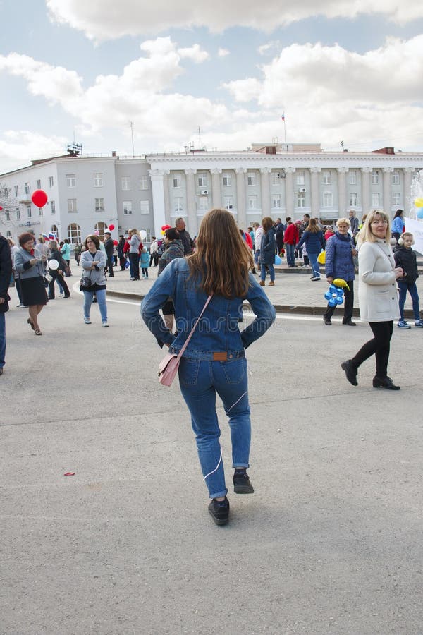 Samara, Russia, - May, 09, 2019: Girl Dancing Back View Editorial Photo ...