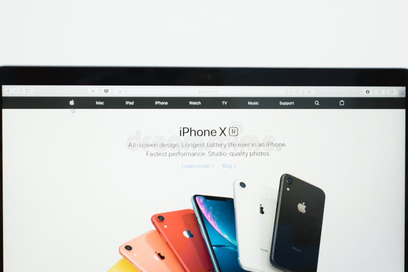 Apple Website with Latest IPhone Xr Color of New Phone Editorial Stock ...