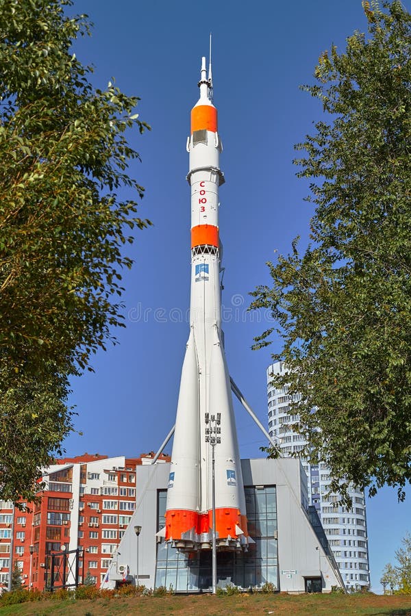 Samara, Russia, September 14, 2019, Monument Soyuz Launch Vehicle ...