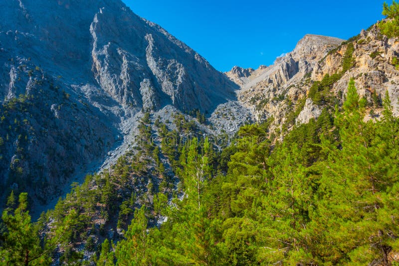 Samaria Gorge at Greek Island Crete Stock Image - Image of cretan ...