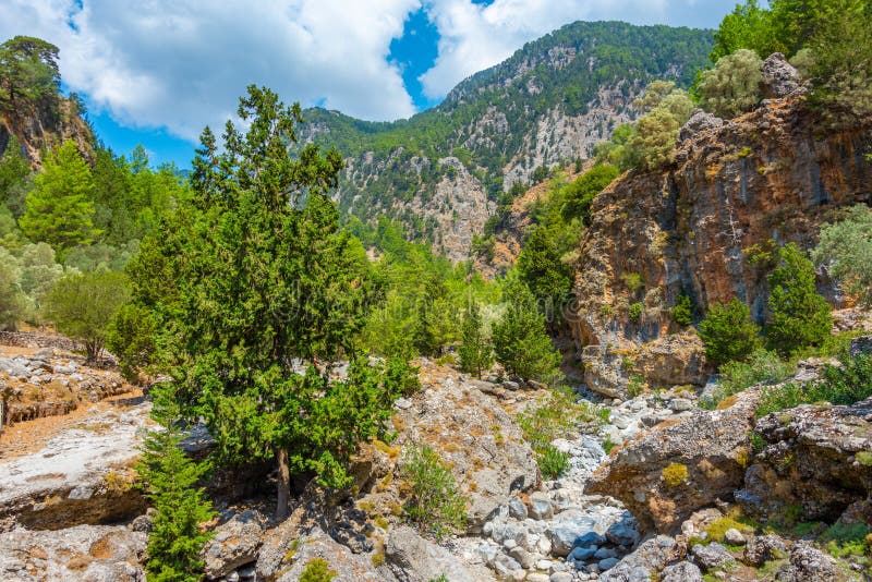Samaria Gorge at Greek Island Crete Stock Photo - Image of peak, aegean ...