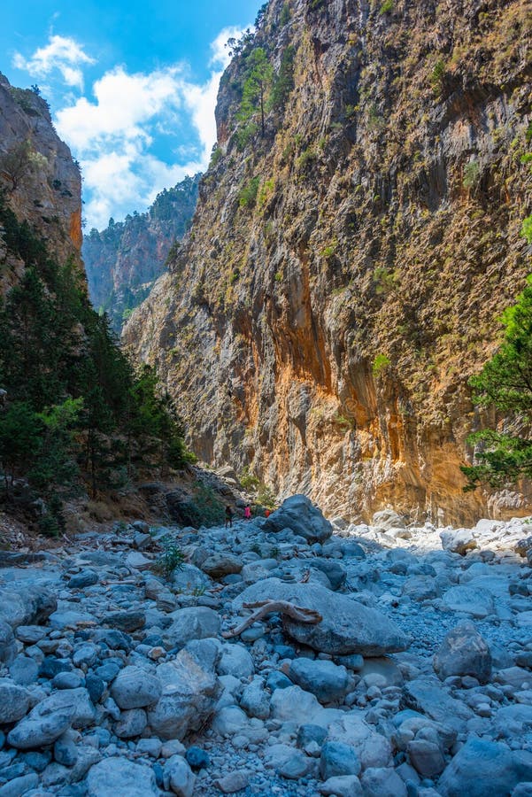 Samaria Gorge at Greek Island Crete Stock Photo - Image of passage ...