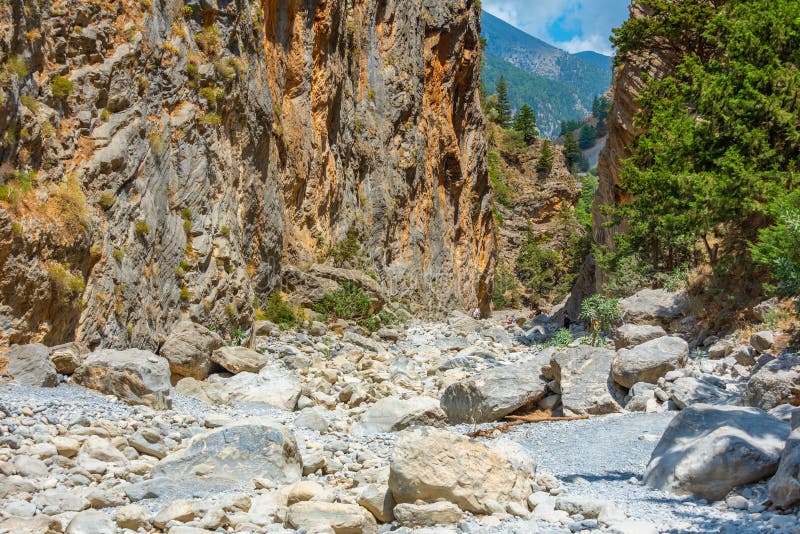 Samaria Gorge at Greek Island Crete Stock Image - Image of hike, cretan ...
