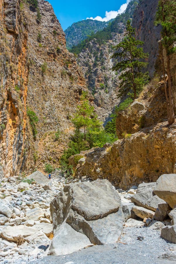 Samaria Gorge at Greek Island Crete Stock Image - Image of canyon ...