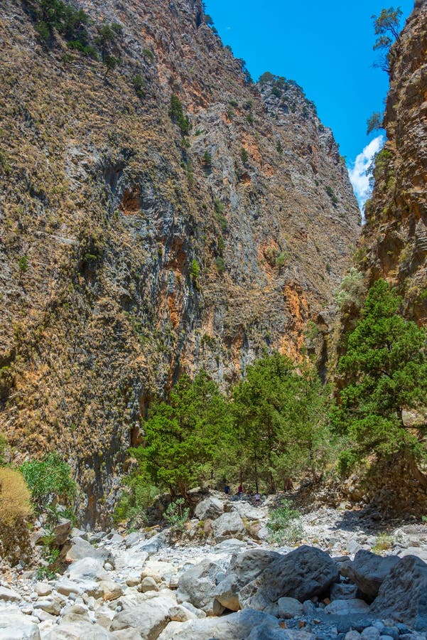 Samaria Gorge at Greek Island Crete Stock Photo - Image of hill ...