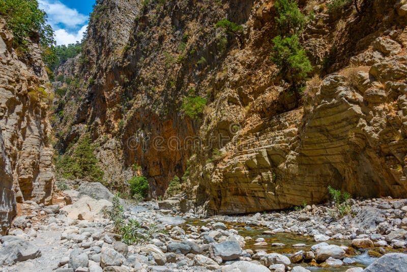 Samaria Gorge at Greek Island Crete Stock Photo - Image of cliff, park ...