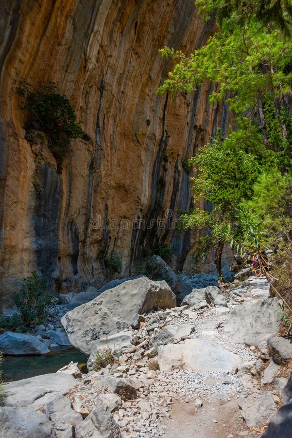 Samaria Gorge at Greek Island Crete Stock Image - Image of cliff ...
