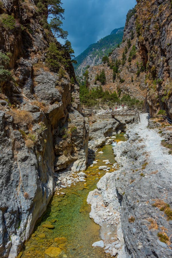 Samaria Gorge at Greek Island Crete Stock Image - Image of ravine ...