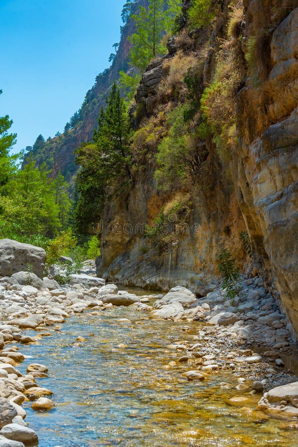 Samaria Gorge at Greek Island Crete Stock Image - Image of track ...