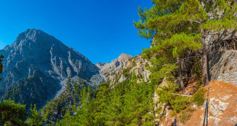 Samaria Gorge at Greek Island Crete Stock Image - Image of holiday ...