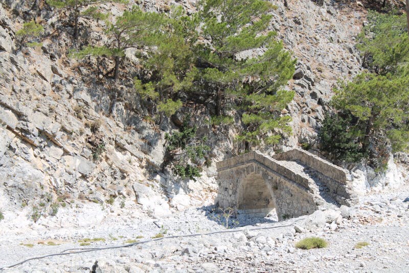 Samaria Village in Samaria Gorge Stock Photo - Image of adventure ...