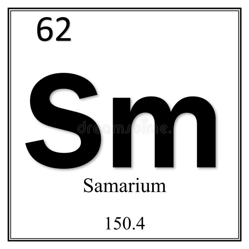 Samarium Chemical Element Symbol on White Background Stock Illustration ...